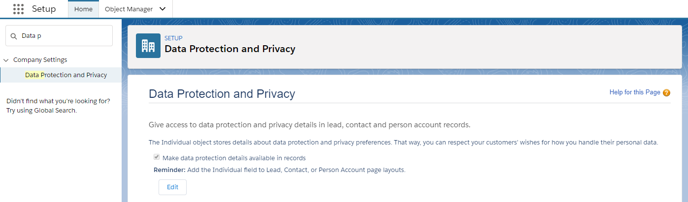 GDPR and Using the Salesforce Individual Object