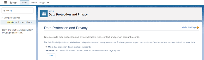 GDPR and Using the Salesforce Individual Object